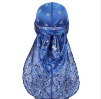 China Multi-color Designer Bonnets Custom Men Wave Durags With Customized Logo Silk for sale
