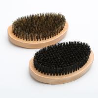 China Custom Logo Wooden 360 Wave Brush Medium Soft Hard Textures Curved Brush for sale