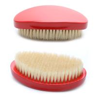 China Customized PU 360 Wave Hair Brush For Curved Soft White Boar Bristle Vegan Sisal for sale
