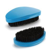 China Customized PU 360 Wave Hair Brush For Curved Soft White Boar Bristle Vegan Sisal for sale