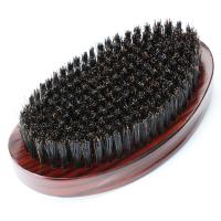 China Oval 360 Curved Wave Brush For Men Hair Soft Medium Hard Boar Bristle PU Paint for sale