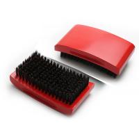 China Customize 360 Wave Brush Square Wood Handle With Private Brand LOGO Hair Brush for sale