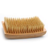 China Abeis Square Wave Brush For 360 Curved Palm Wood Handle Natural Soft Boar Bristle for sale