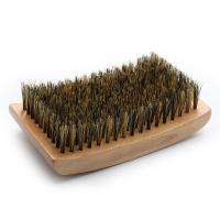 China Abeis Square Wave Brush For 360 Curved Palm Wood Handle Natural Soft Boar Bristle for sale