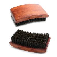 China Customize 360 Wave Brush Square Wood Handle With Private Brand LOGO Hair Brush for sale