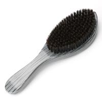 China Custom Logo Palm Curved Natural Boar Bristle Hair Brush Ideal for Beard and Mustache Care for sale