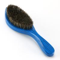 China Custom Logo Palm Curved Natural Boar Bristle Hair Brush Ideal for Beard and Mustache Care for sale
