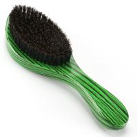 China Custom Logo Palm Curved Natural Boar Bristle Hair Brush Ideal for Beard and Mustache Care for sale