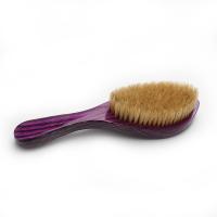 China Custom Logo Palm Curved Natural Boar Bristle Hair Brush Ideal for Beard and Mustache Care for sale
