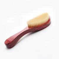 China Custom Logo Palm Curved Natural Boar Bristle Hair Brush Ideal for Beard and Mustache Care for sale