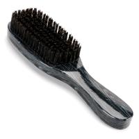 China Abeis 360 Flat Wave Brush PU Glossy Soft Boar Bristle Beech Wood Long Handle for sale