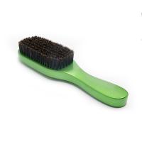 China Abeis 360 Flat Wave Brush PU Glossy Soft Boar Bristle Beech Wood Long Handle for sale