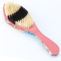 China 100% Soft Medium Hard Boar Bristle Wooden Hair Brush Red-Black-Blue Armygreen for sale