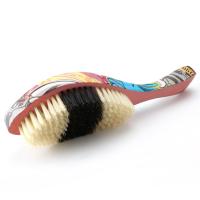 China 100% Soft Medium Hard Boar Bristle Wooden Hair Brush Red-Black-Blue Armygreen for sale