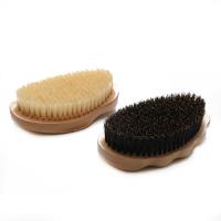 China Customer Logo 360 Wave Curved Brush Natural Soft Mixed Medium Hard Boar Bristle for sale