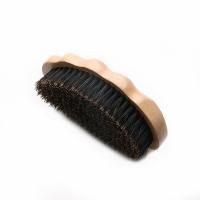 China Customer Logo 360 Wave Curved Brush Natural Soft Mixed Medium Hard Boar Bristle for sale