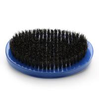 China Custom Blue Bent Wave Brush Curve For 360 Soft Boar Bristle For Hair Growth Style for sale