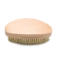 China Abeis 360 Wave Bruhs Organic Sisal Natural Boar Bristle With Curved Wooden Handle for sale
