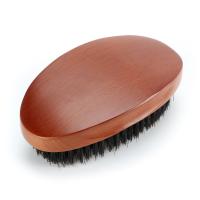 China 360 Wave Brushes Dark Brown Abeis Engrave Logo Curved Palm Soft Mixed Boar Bristle for sale