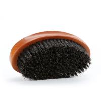 China 360 Wave Brushes Dark Brown Abeis Engrave Logo Curved Palm Soft Mixed Boar Bristle for sale
