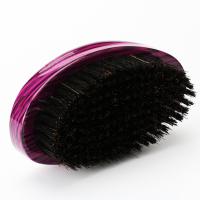 China Customer Logo 360 Wave Curved For Men Beard Brush Soft Hard Boar Bristle Black for sale