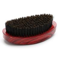 China Red Woodgrain 360 Wave Curve Brush Abeis Custom Logo PU Paint Boar Bristle Palm for sale