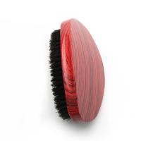 China Red Woodgrain 360 Wave Curve Brush Abeis Custom Logo PU Paint Boar Bristle Palm for sale