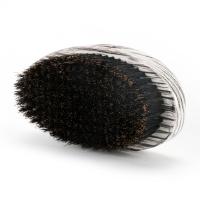 China Boar Bristle Brush 360 Waves Brush with Customized Color White PU Curved Palm for sale