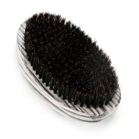 China Boar Bristle Brush 360 Waves Brush with Customized Color White PU Curved Palm for sale