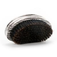 China Boar Bristle Brush 360 Waves Brush with Customized Color White PU Curved Palm for sale