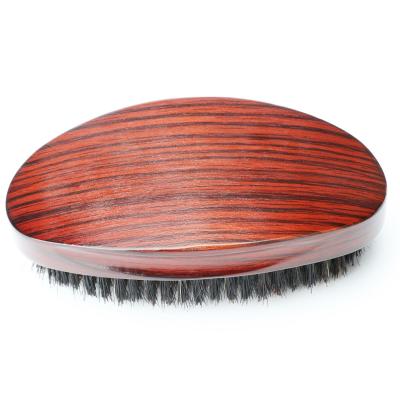 China Wavy Gift Boar Bristle Wave Brush Beech Natural Wood Bend Palm 360 Hair Brush for sale
