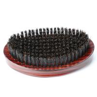 China Wavy Gift Boar Bristle Wave Brush Beech Natural Wood Bend Palm 360 Hair Brush for sale