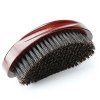 China Wavy Gift Boar Bristle Wave Brush Beech Natural Wood Bend Palm 360 Hair Brush for sale