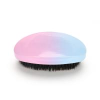 China Custom Logo 360 Wave Brush PU Gradient Glossy Soft Medium Bristle Wood Curved for sale