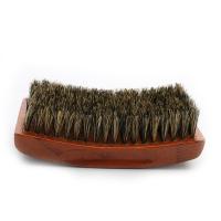 China Square Wooden Wave Brushes Boar Bristle Beard Mustache Brush for sale