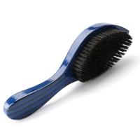 China Men'S Beech Wooden 360 Wave Brush Long Handle Beard Hair Brush With Boar Bristle for sale