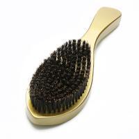 China Custom Logo PU Boar Bristle Beard Brush With Beech Wood Handle for sale