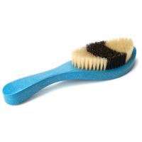 China Multiple Color PU Pure Boar Hair Bristle 360 Curved Brush Custom Logo for sale
