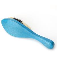 China Multiple Color PU Pure Boar Hair Bristle 360 Curved Brush Custom Logo for sale