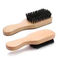 China Wooden Waterproof 360 Wave Brush Custom Logo Bristle Round Mens Beard Hair Brush for sale