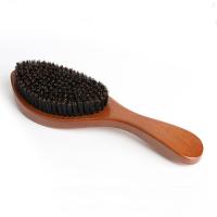 China Wood Boar Bristle 360 Curved Custom Logo Medium Hard Wave Brush For Men Abeis Supply for sale