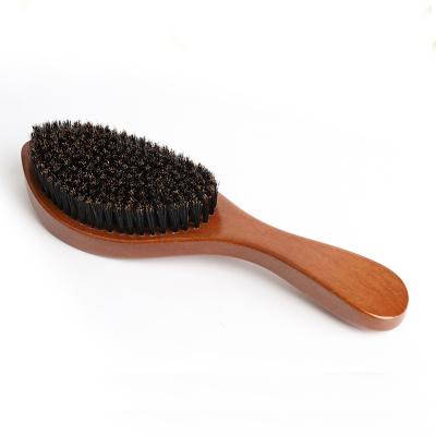 China Wood Boar Bristle 360 Curved Custom Logo Medium Hard Wave Brush For Men Abeis Supply for sale