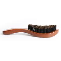 China Wood Boar Bristle 360 Curved Custom Logo Medium Hard Wave Brush For Men Abeis Supply for sale