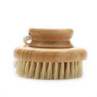 China Natural Bamboo Body Dry Exfoliating Brush White Horse Boar Bristle Shower Brush for sale