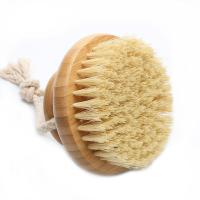 China Natural Bamboo Body Dry Exfoliating Brush White Horse Boar Bristle Shower Brush for sale