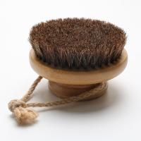 China Natural Bamboo Body Dry Exfoliating Brush White Horse Boar Bristle Shower Brush for sale
