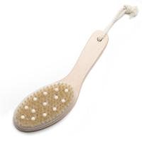 China Exfoliating Dry Body Bath Shower Brush Chicken Legs Shape Natural Wooden Nylon for sale