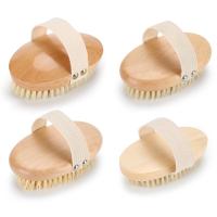 China Natural Copper Fibers Vegan Bristle Wooden Body Massage Brush 0.15kg for sale