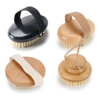China Natural Copper Fibers Vegan Bristle Wooden Body Massage Brush 0.15kg for sale