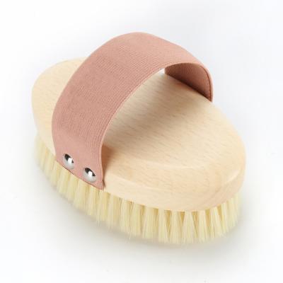 China Customized Dry Massage Brush Synthetic Fiber Nylon Mixed Bristle Body Brush for sale